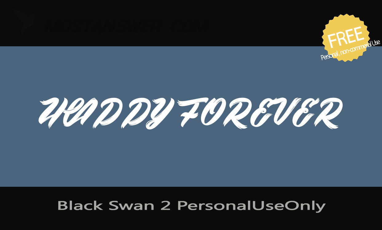Black Swan 2PersonalUseOnly Font by dcoxy - Greg Medina | mostfont.com