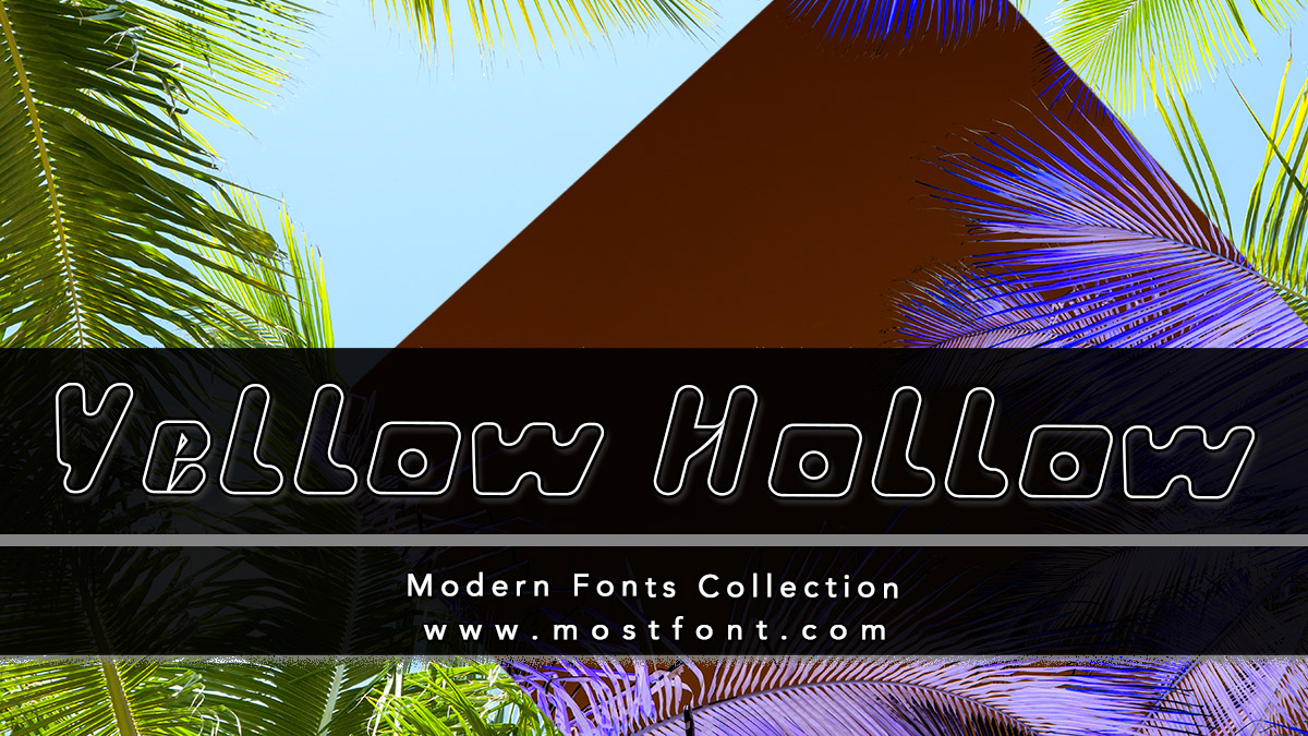 Yellow Hollow Font by weknow | mostfont.com
