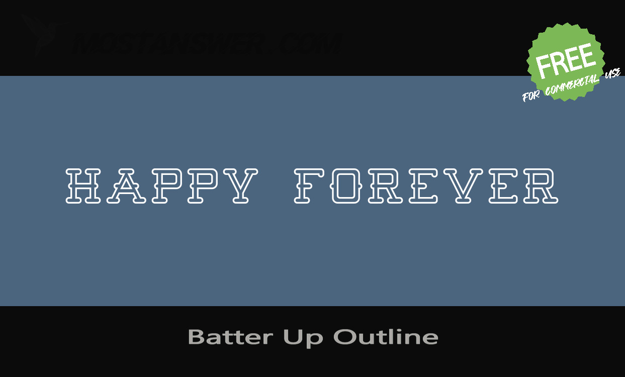 Batter Up Outline Font by Out of Step Font Company | mostfont.com