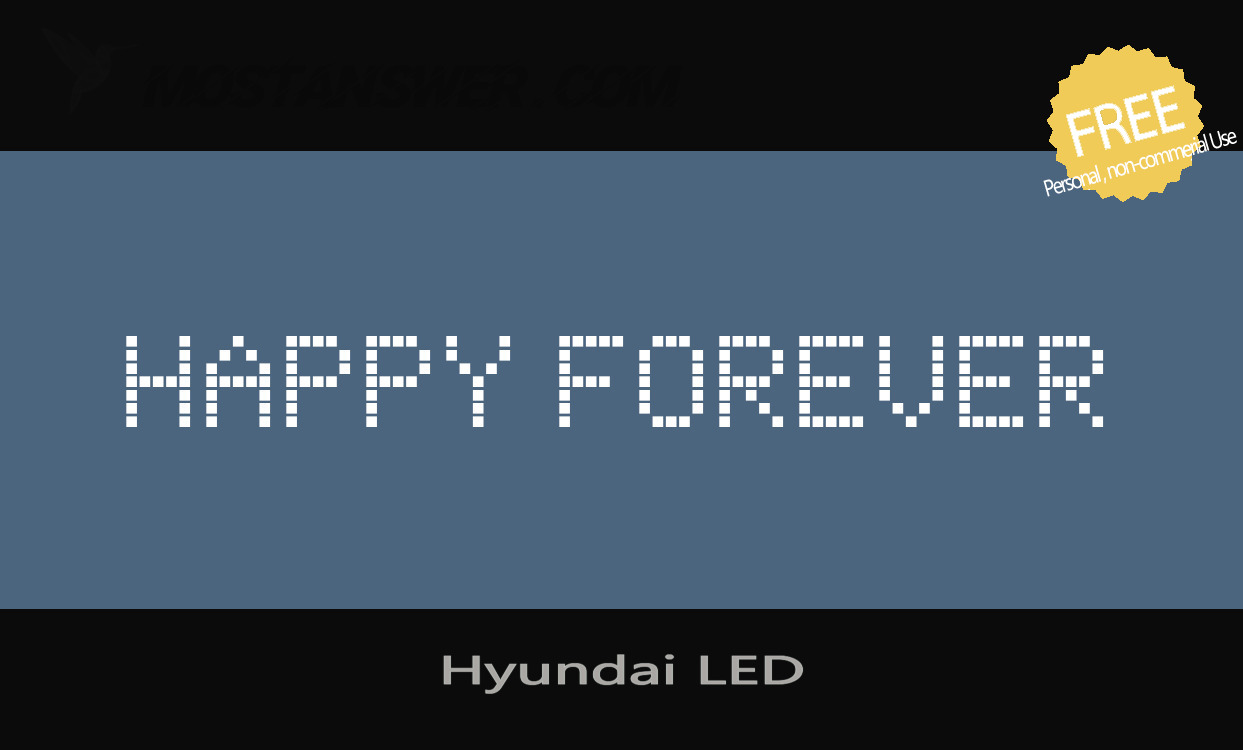 Hyundai Led Font by Hyundai STVF LED | mostfont.com