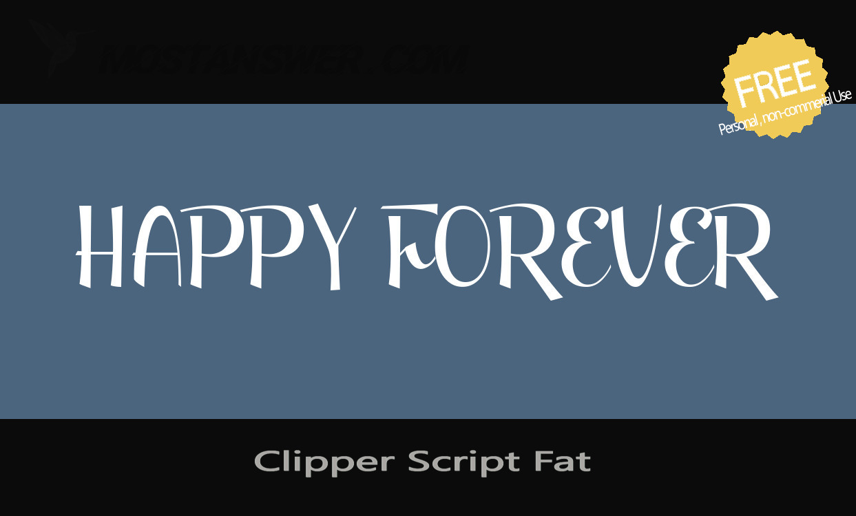 PersonalUseClipperScriptfat Font by ck | mostfont.com