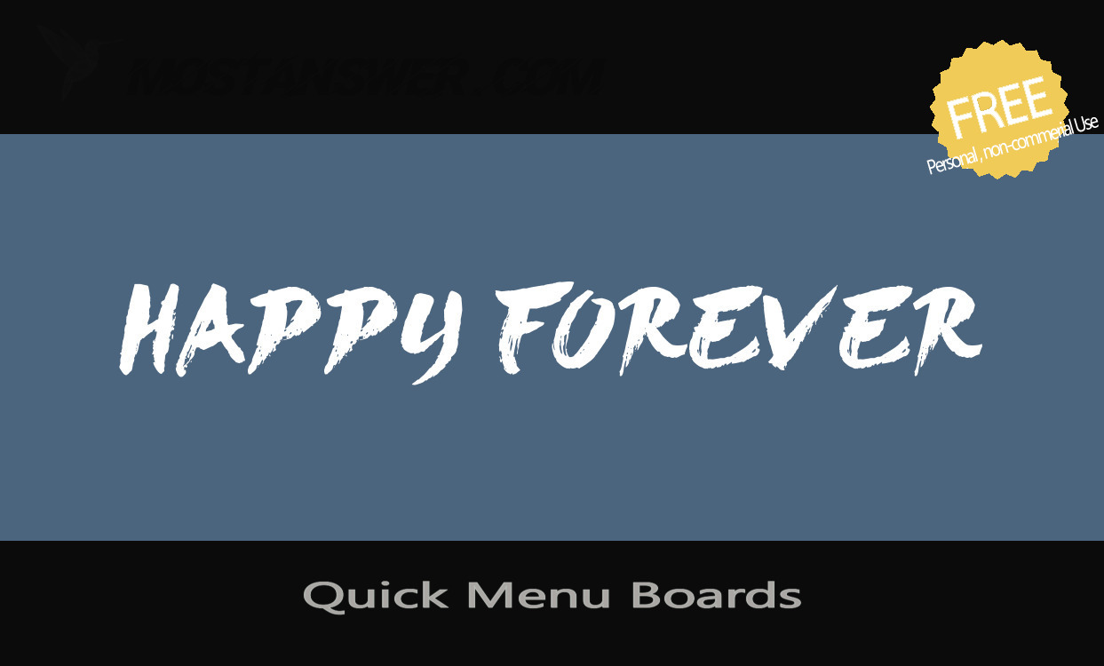 Quick Menu Boards Font by imagex | mostfont.com