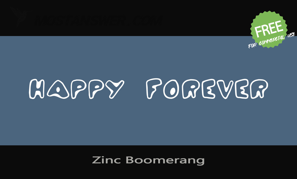 Zincboom Font by Zero | mostfont.com