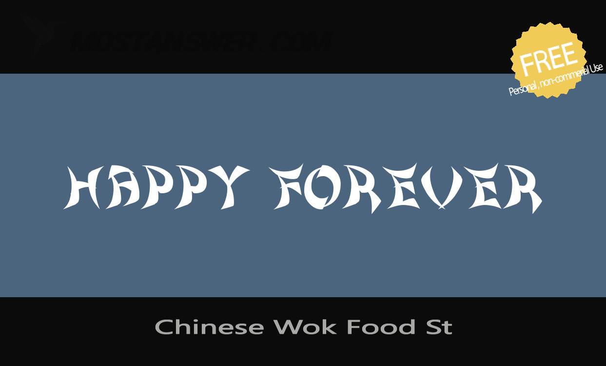 Chinese Wok Food St Font by Southype | mostfont.com