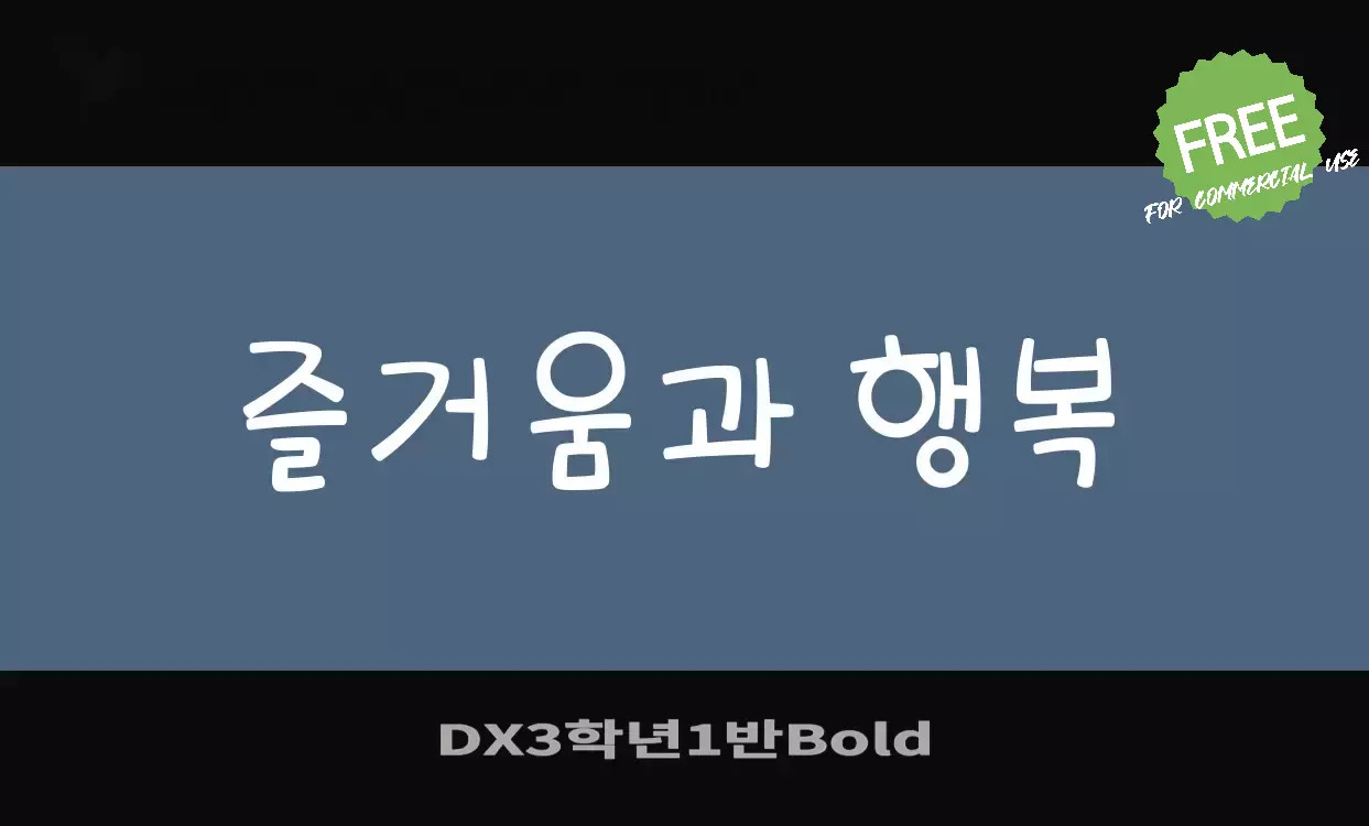 DX3학년1반Bold Font by | mostfont.com