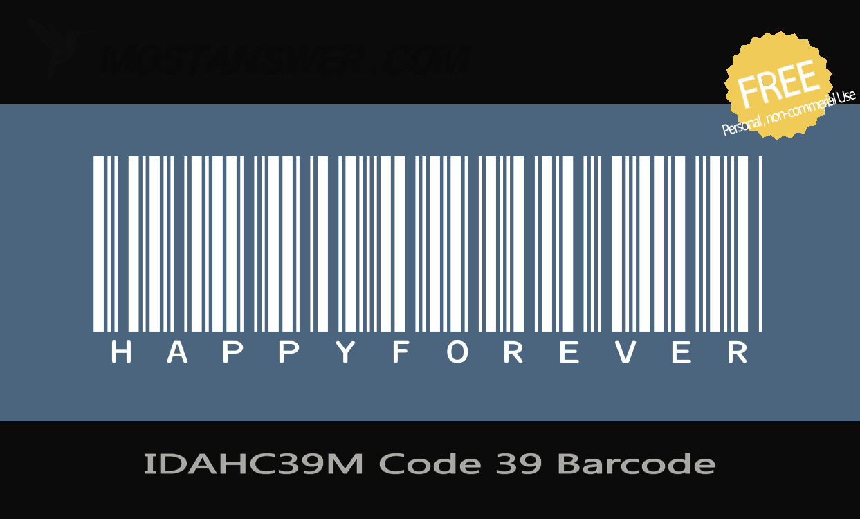 IDAutomationHC39M Code 39 Barcode Font by IDAutomation.com, Inc ...