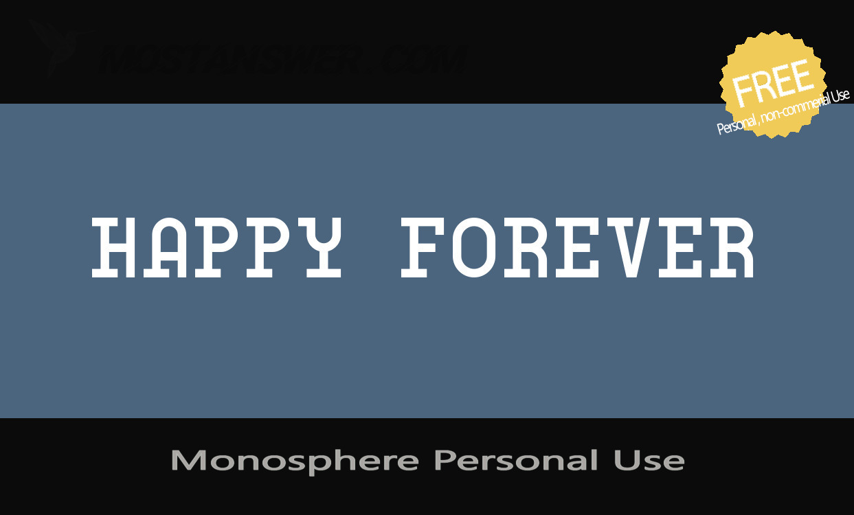 MonospherePersonalUse Font by ck | mostfont.com