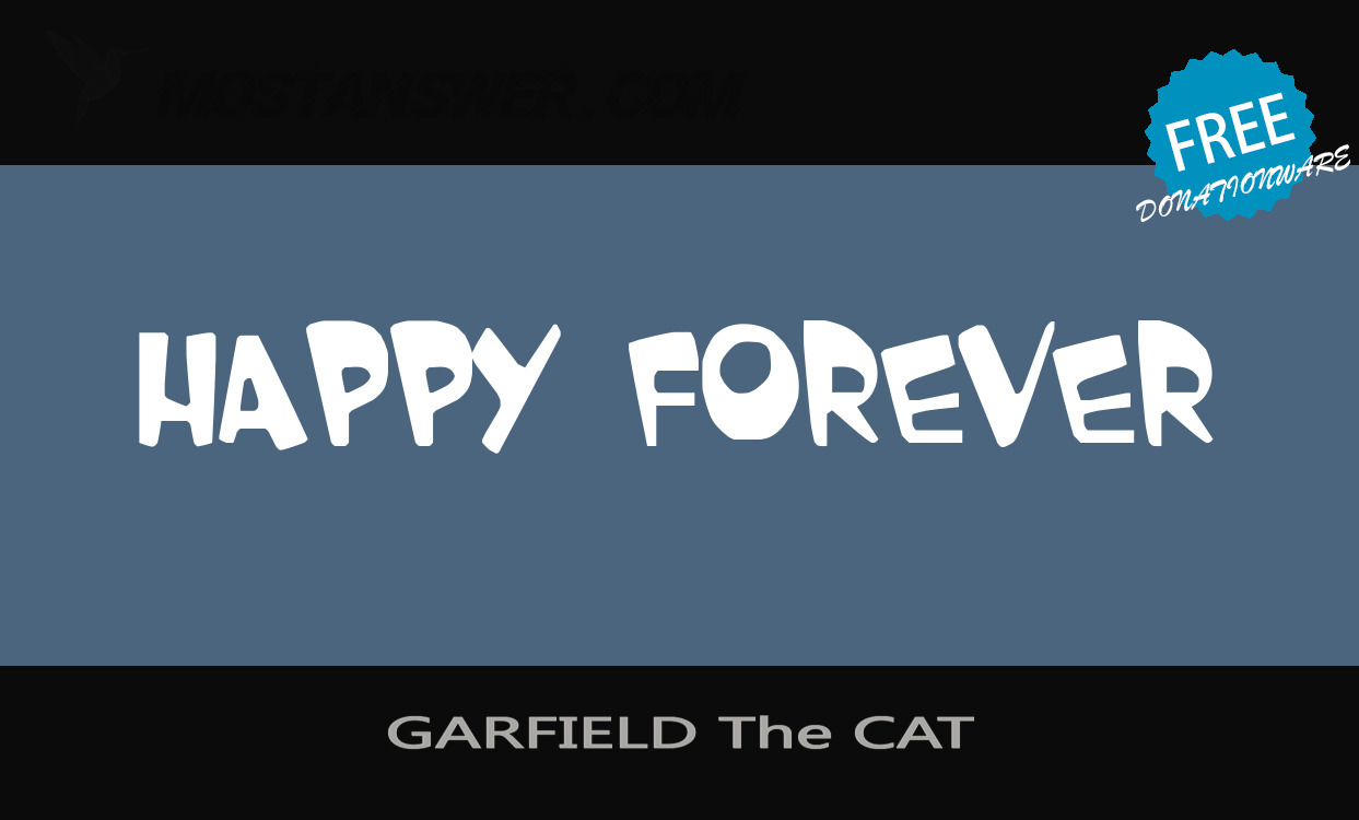 GARFIELD The CAT Font by SpideRaYsfoNtS | mostfont.com