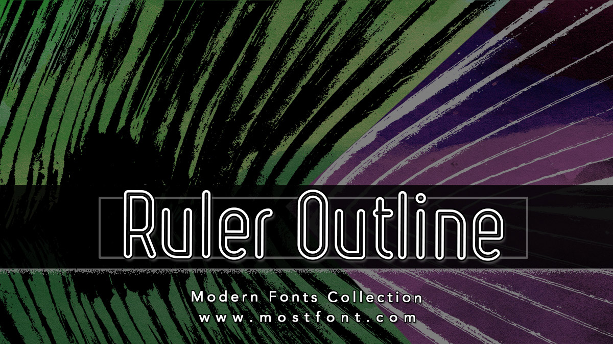 Ruler Outline Font Typographic Design | mostfont.com
