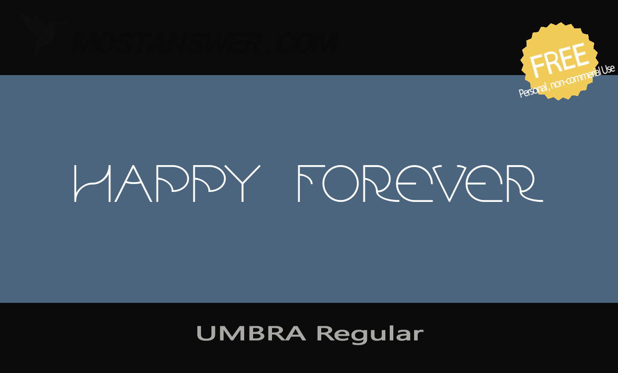 UMBRA Regular Font by Thomas Battams | mostfont.com