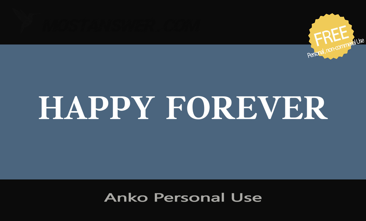 Anko PersonalUse Bold Font by Eko Bimantara | mostfont.com