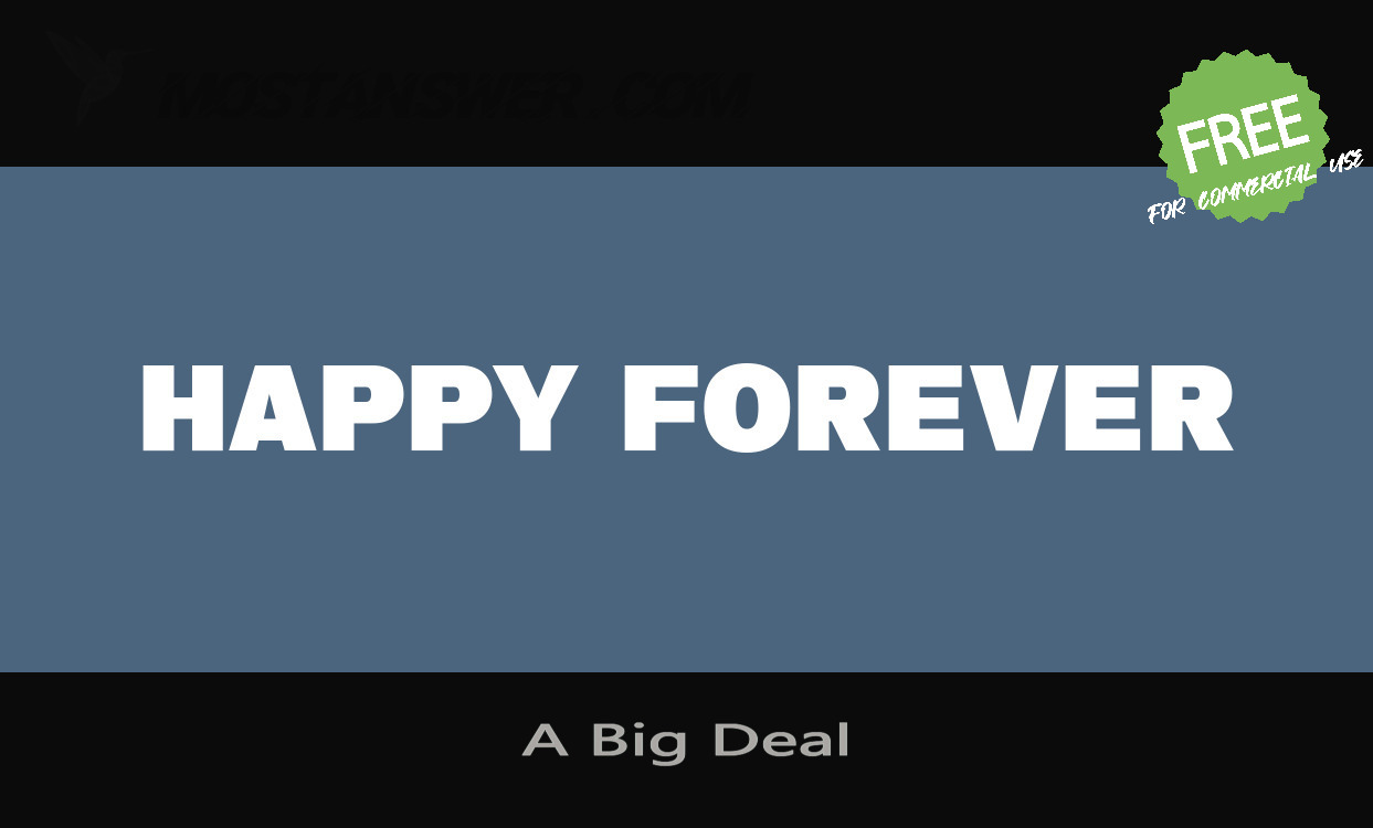 「A Big Deal」字体排版样式 & 字体文件免费下载 | mostfont.com
