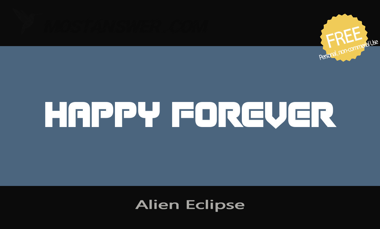 Alien Eclipse Font by Darrell Flood | mostfont.com