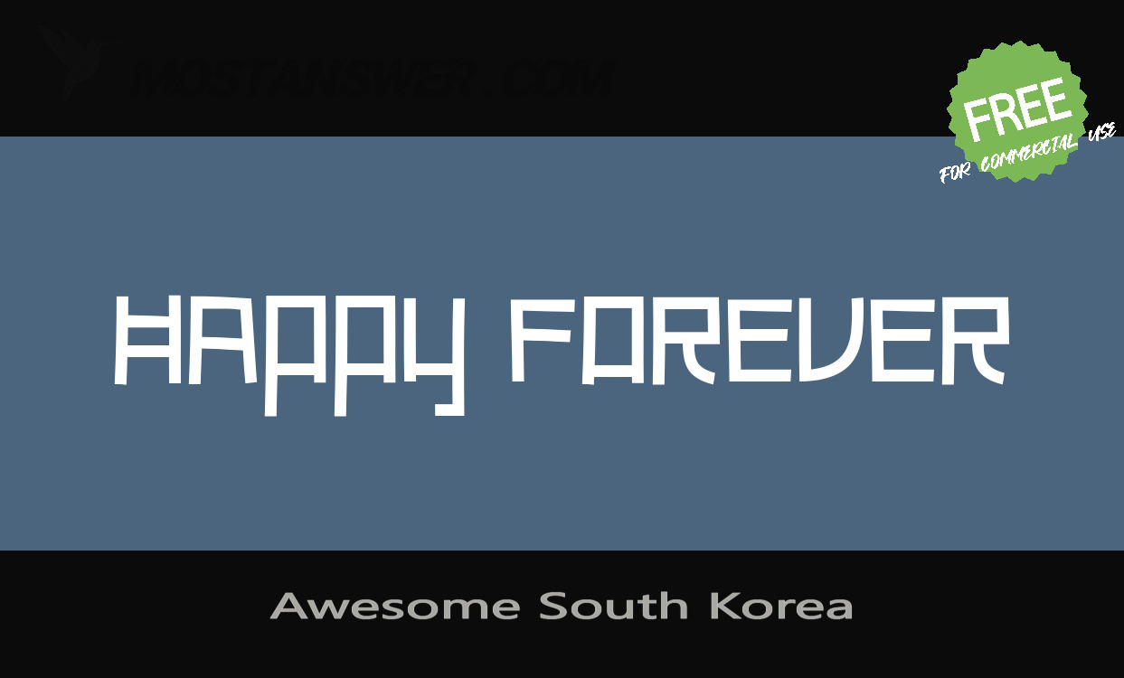 Awesome South Korea Font by Adien Gunarta | mostfont.com