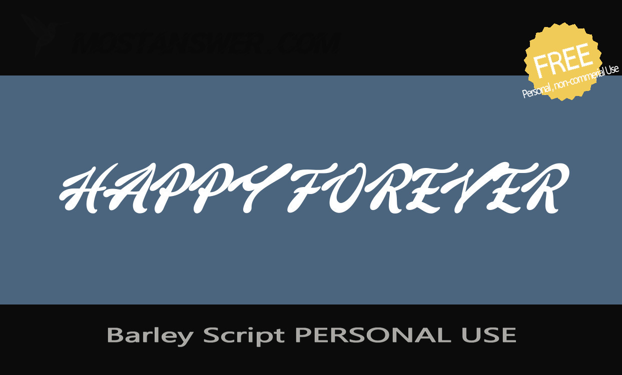 BarleyScriptPERSONALUSE Font by ck | mostfont.com