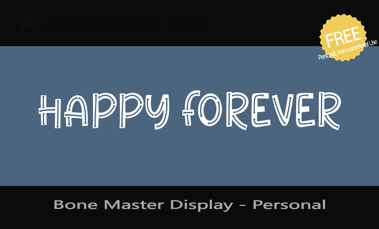 「Bone Master Display - Personal」字体效果欣赏 | 最新字体文件免费下载 | mostfont.com