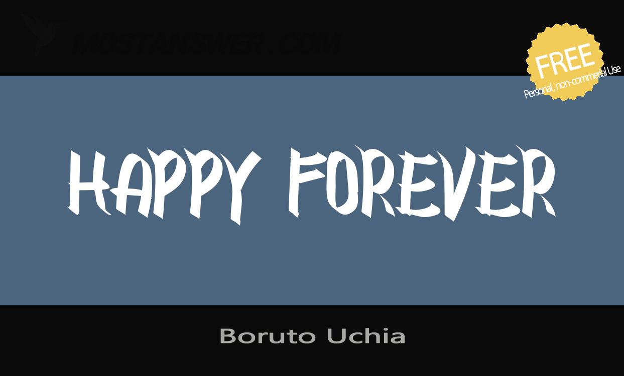 Boruto Uchia Font Typographic Design | mostfont.com