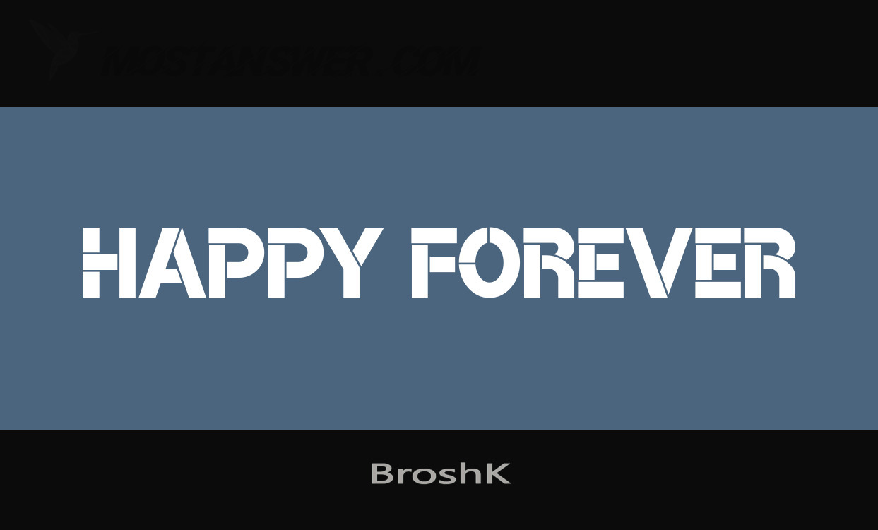 BroshK Font Typographic Design | mostfont.com