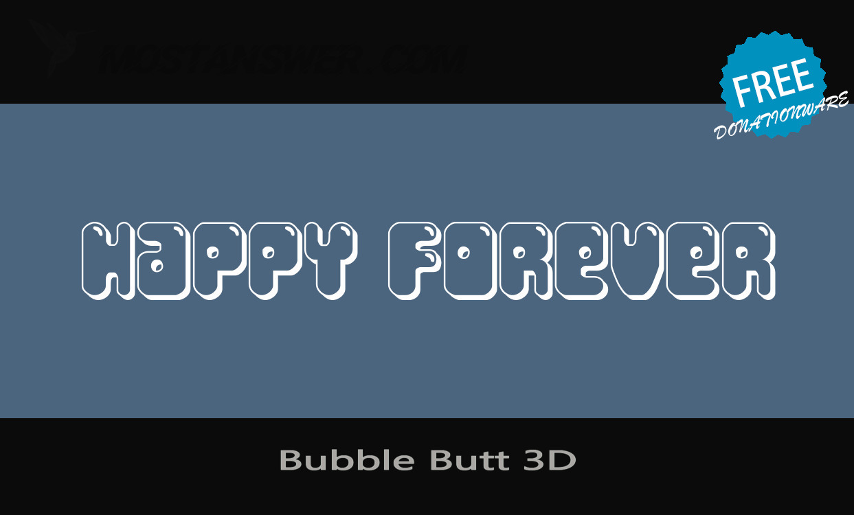 Bubble Butt 3D Font Typographic Design | mostfont.com