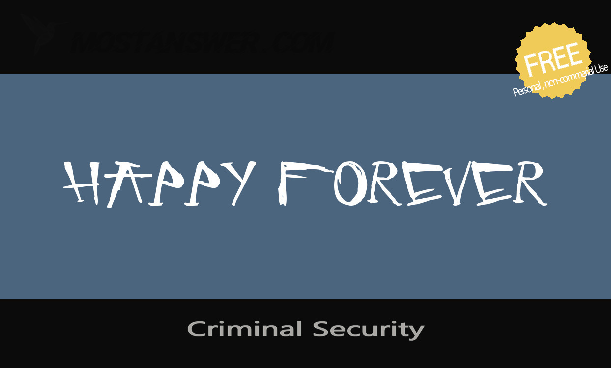 Criminalsecuritypc Font by Kyrre Honohan | mostfont.com