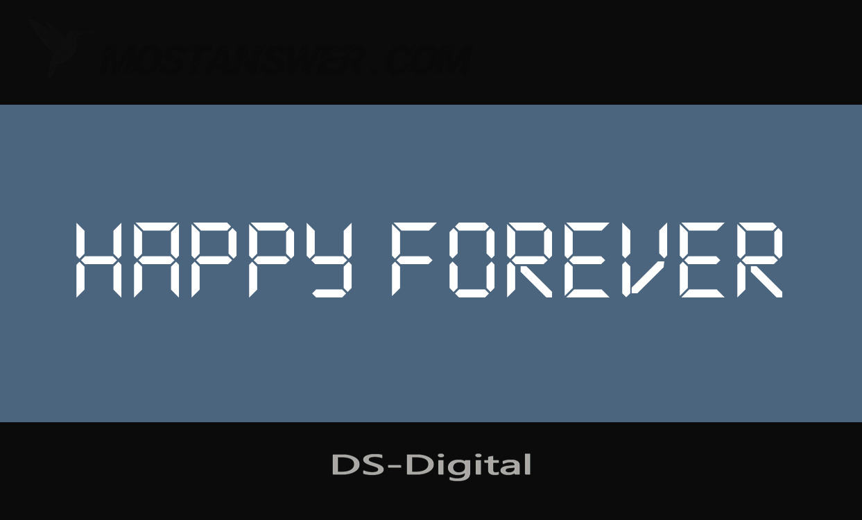 「DS-Digital」字体效果欣赏 | 最新字体文件免费下载 | mostfont.com