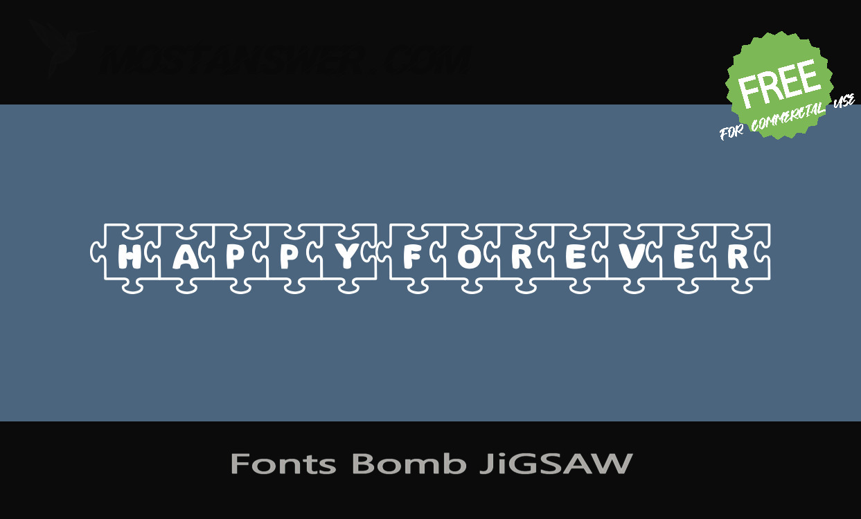 Fonts Bomb JiGSAW Font by | mostfont.com