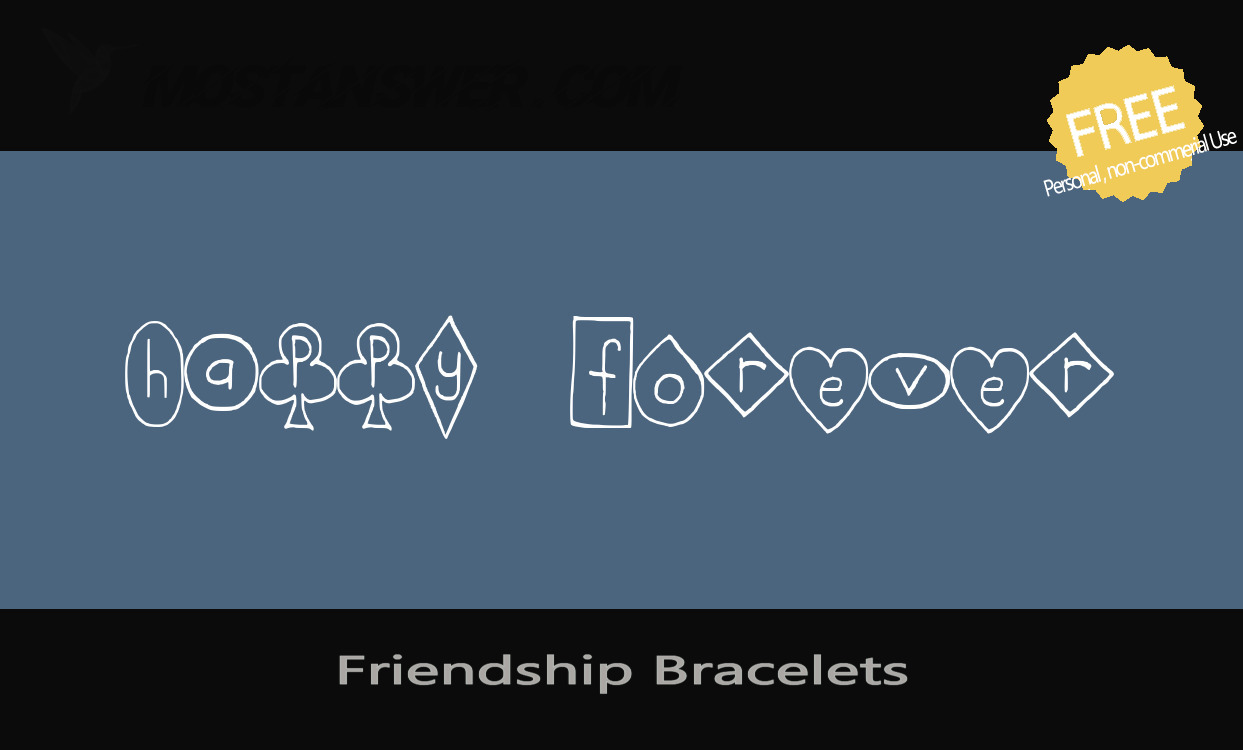 FriendshipBracelets Regular Font by Shelley Evans | mostfont.com