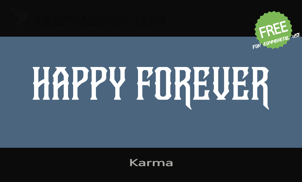 Karma FreeVersion Font by | mostfont.com