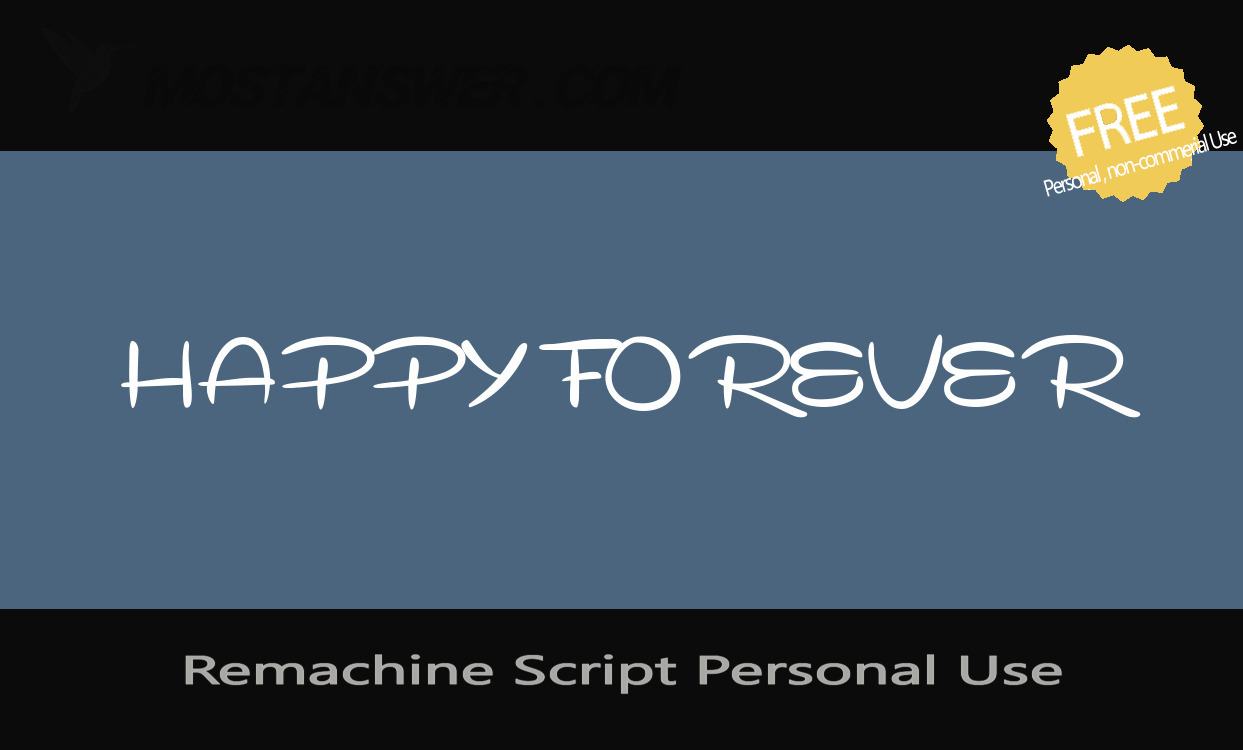 RemachineScriptPersonalUse Font by ck | mostfont.com