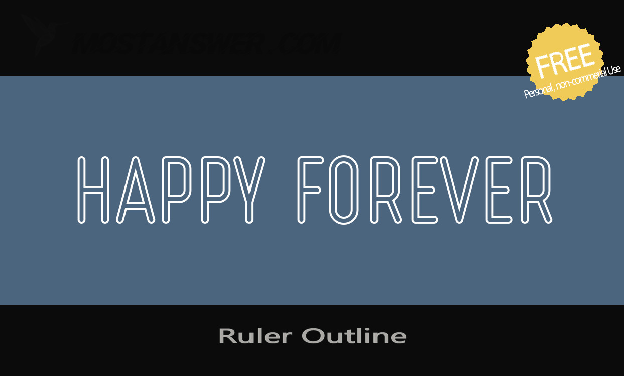 Ruler Outline Font Typographic Design | mostfont.com
