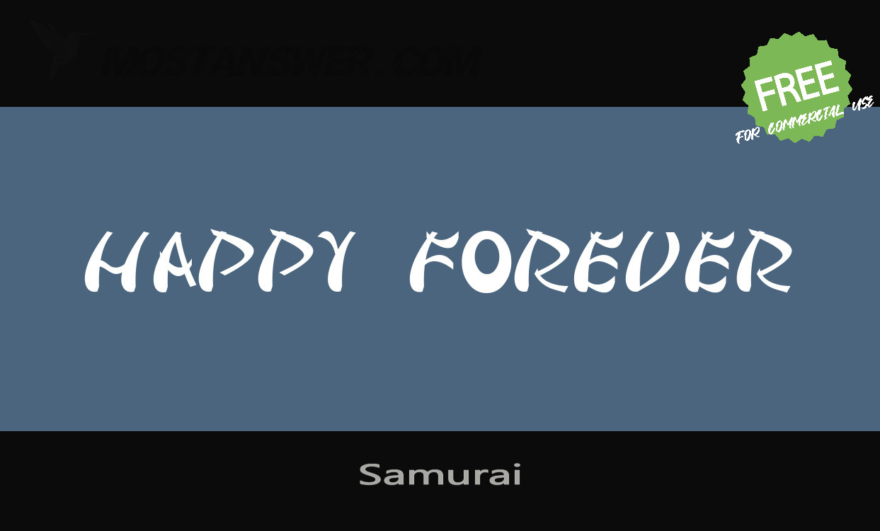 Samurai Font by Fontilizer | mostfont.com
