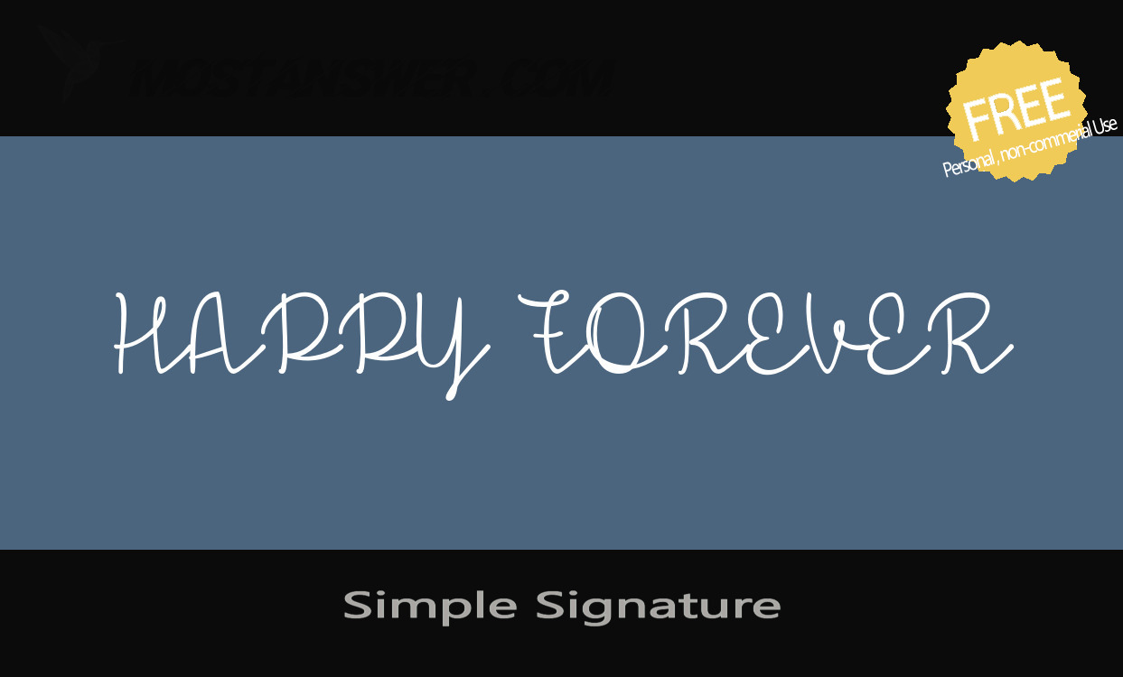 「Simple Signature」字体排版样式 & 字体文件免费下载 | mostfont.com