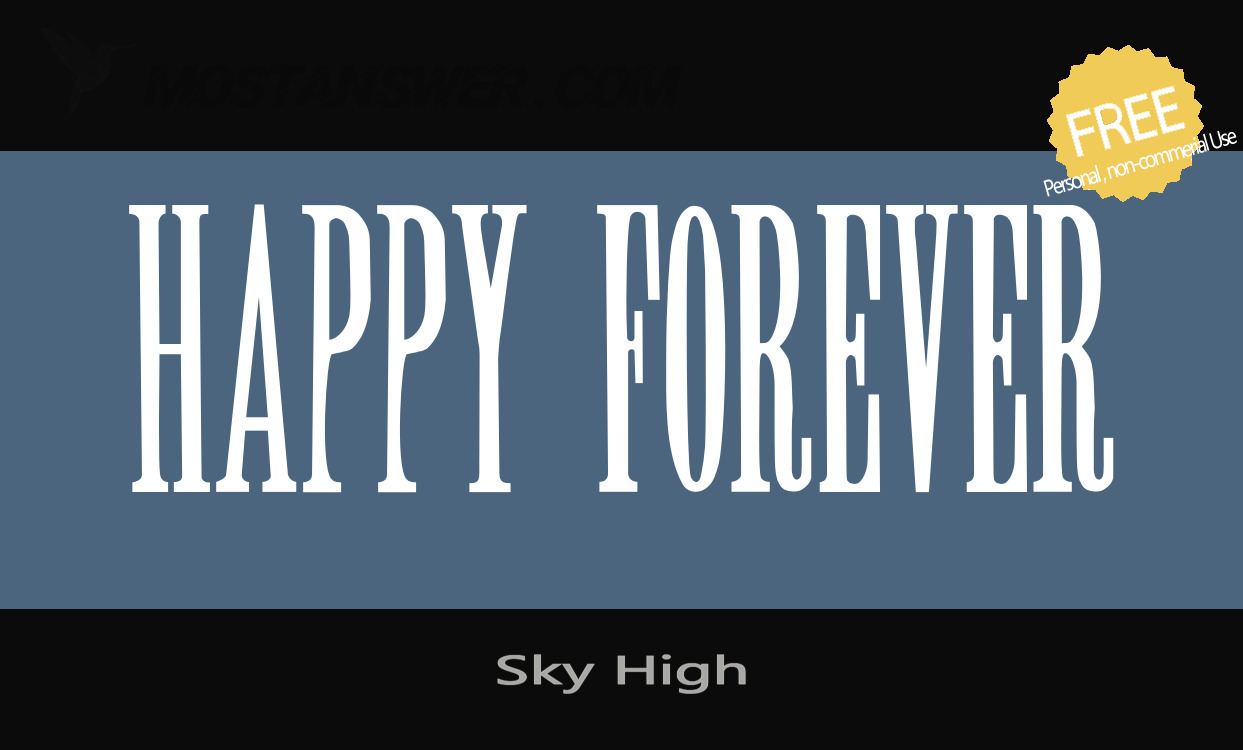SkyHigh Regular Font by Elo Marc | mostfont.com