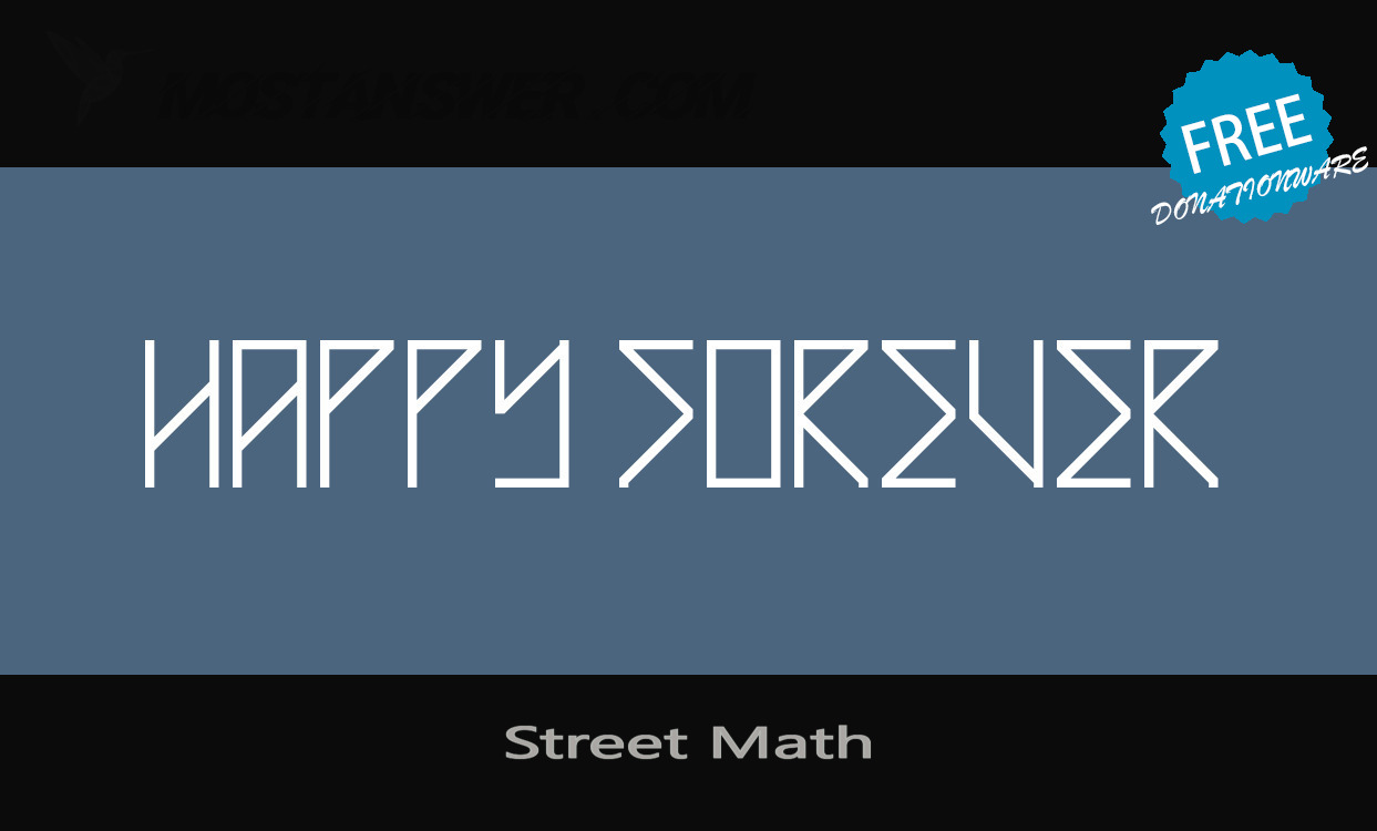 Street Math Font by Out of Step Font Company | mostfont.com