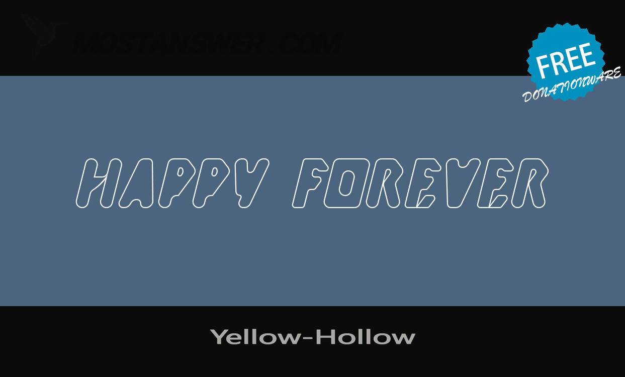 Yellow Hollow Font by weknow | mostfont.com