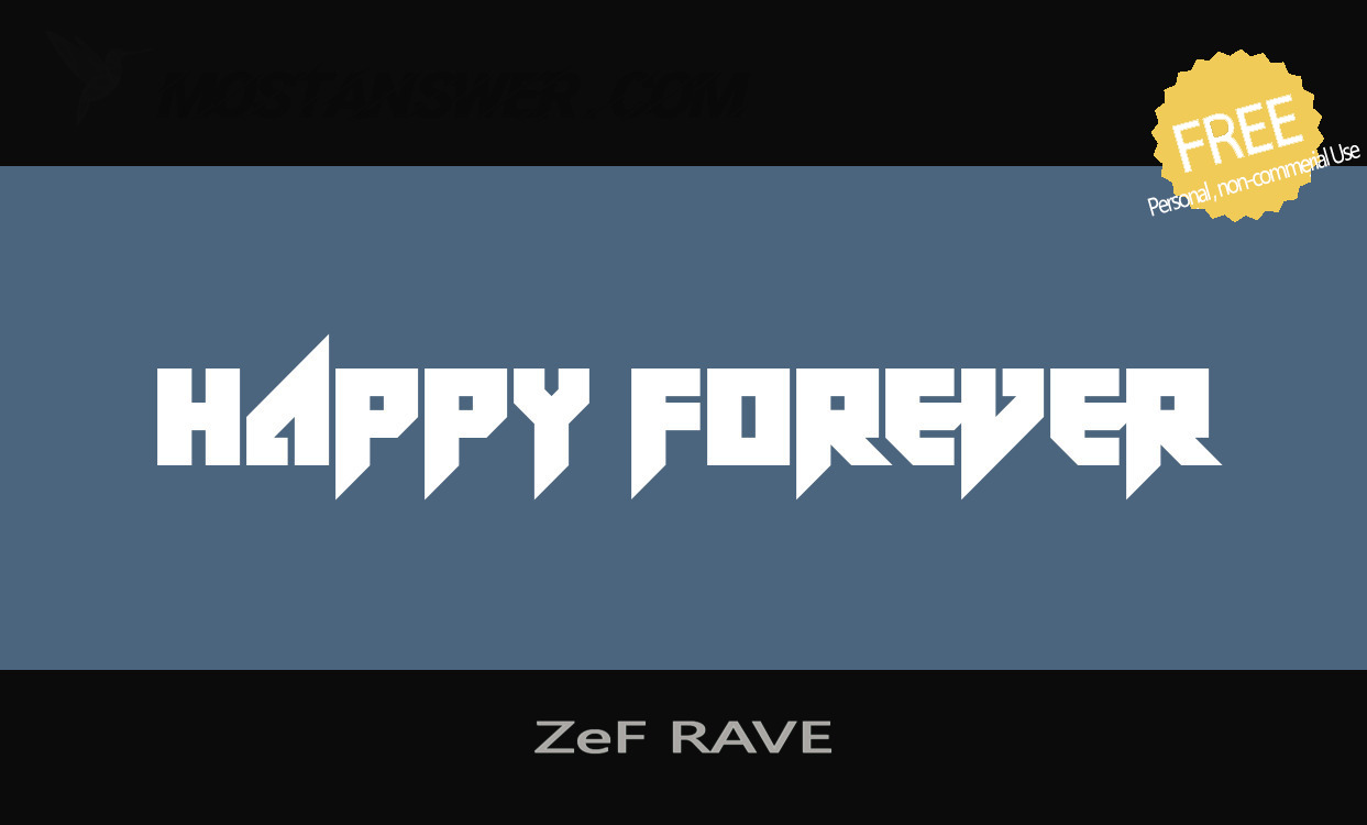 ZeF RAVE Font by Darrell Flood | mostfont.com