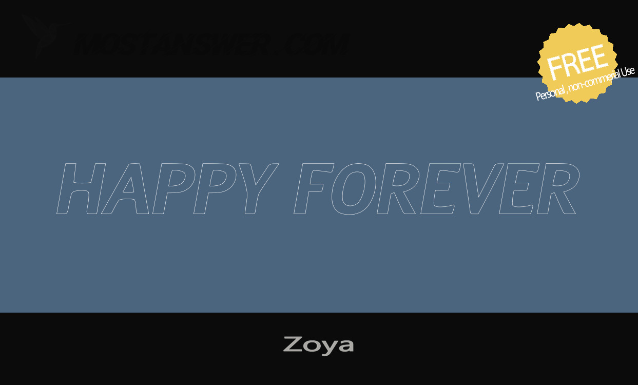 Zoya BoldOutlineItalic Font by MireyDesign | mostfont.com